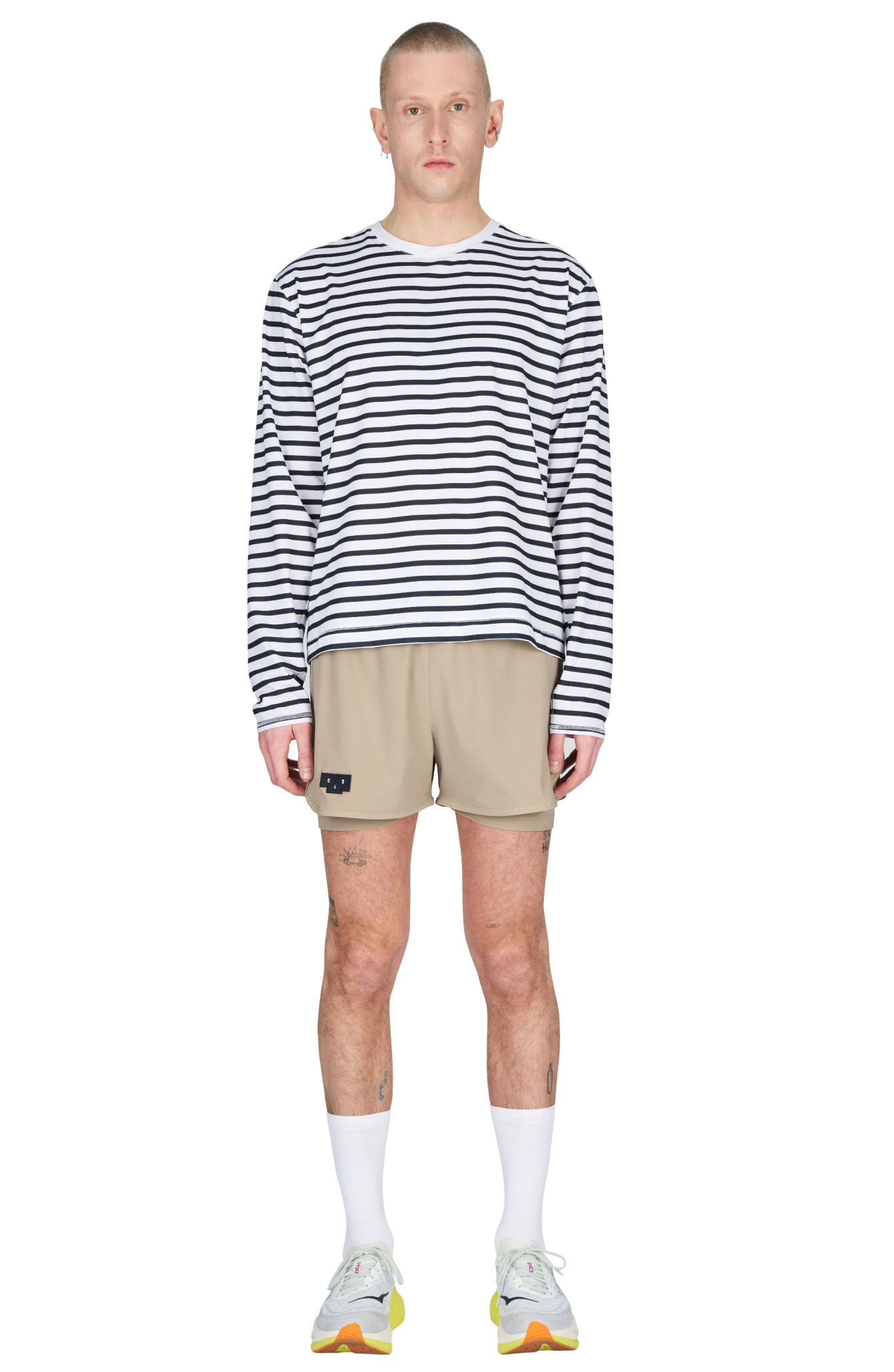 Flow Shorts 3" - Men's 2-in-1 Running Shorts in Warm Sand - UNNA