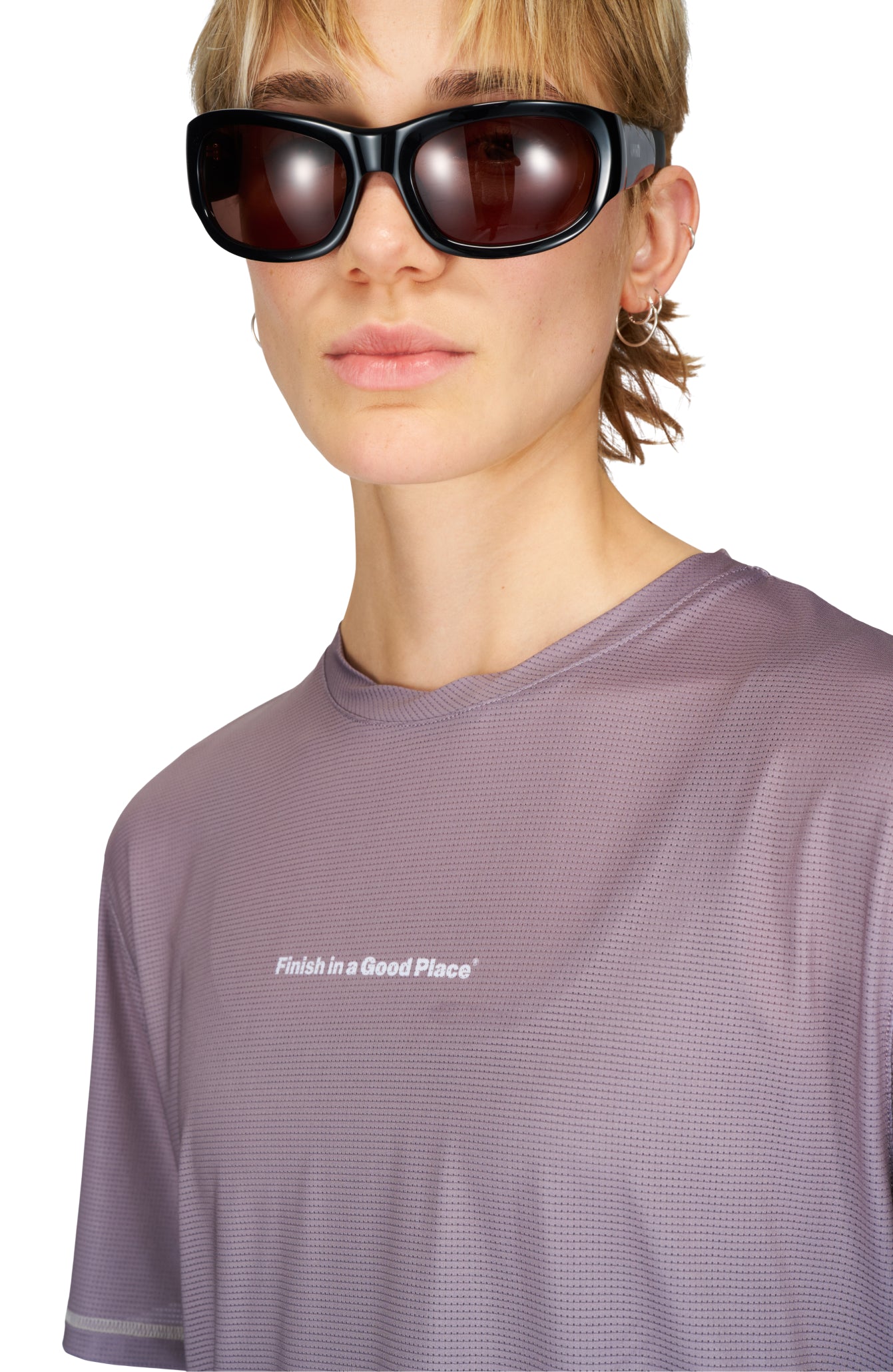 Wavy Tee - Women's Purple Running T-shirt in Recycled polyester | UNNA