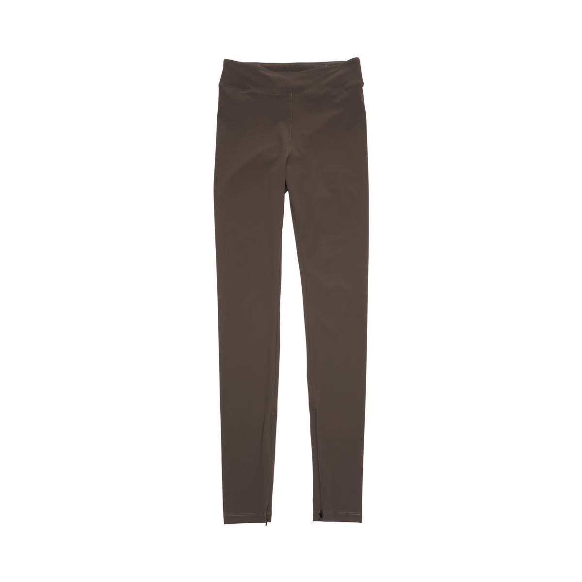 High waisted, full length econyl tights with zippered ankle slits - UNNA